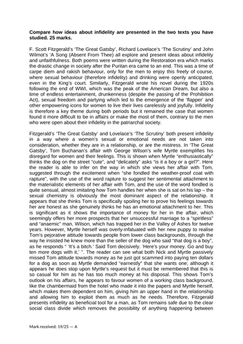 AQA English Literature essay comparing 'The Great Gatsby' & 2 poems ...