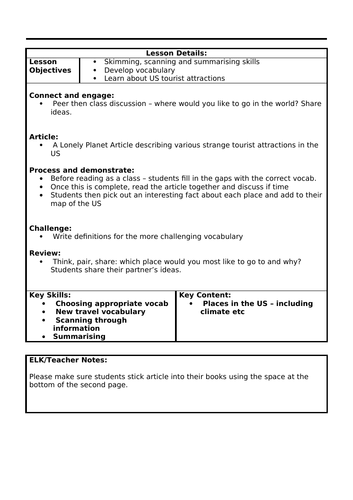 Travel writing reading comp and vocab | Teaching Resources