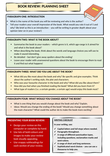 HOW TO STRUCTURE A BOOK REVIEW | Teaching Resources