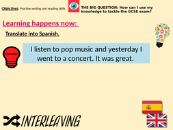 Spanish GCSE AQA writing practice lesson | Teaching Resources