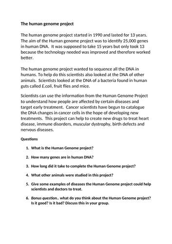 The Human Genome | Teaching Resources