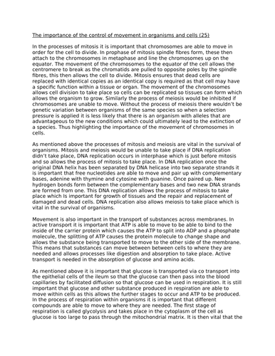 New A-level biology essay: The importance of the control of movement in ...