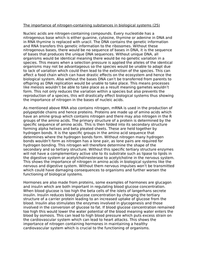 New A-level biology specification essay: The importance of nitrogen ... New A-level biology specification essay: The importance of nitrogen ...