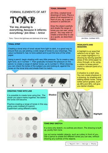 Tone - Formal Elements of Art 3 | Teaching Resources
