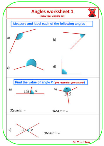 Angles worksheets | Teaching Resources