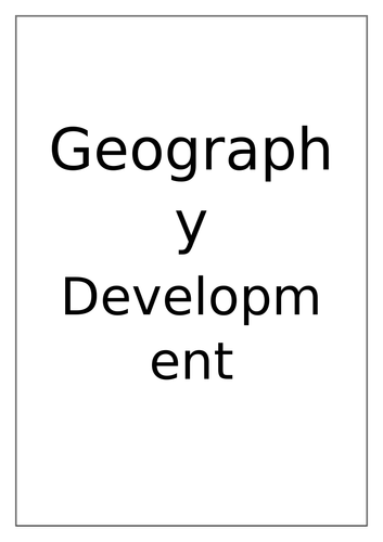 Geography Development Worksheets | Teaching Resources