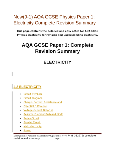 New (9-1) AQA GCSE Physics P9 Motion complete Revision Summary | Teaching Resources