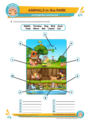 ANIMALS in the PARK - Vocab Match | Teaching Resources