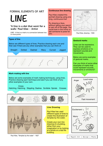 Line - Formal Elements of Art 1 | Teaching Resources
