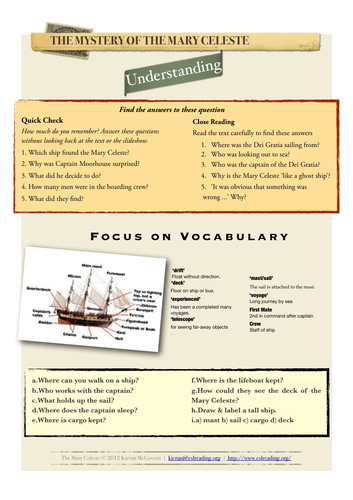 Mary Celeste Mystery - Lesson Materials | Teaching Resources