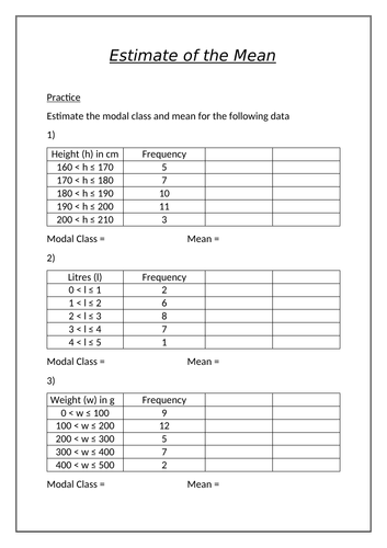 10 GCSE Higher Statistics Worksheets | Teaching Resources