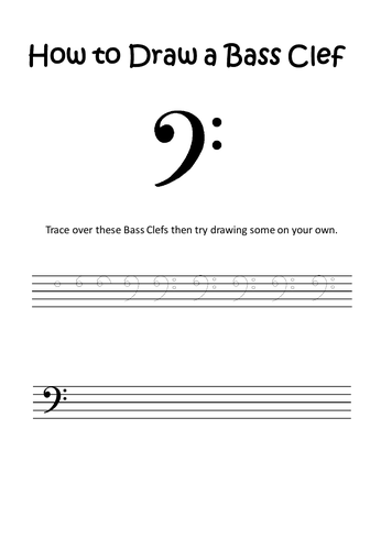 How to Draw A Bass Clef - Music Distance Learning | Teaching Resources