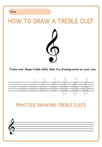 How to draw a Treble Clef | Teaching Resources