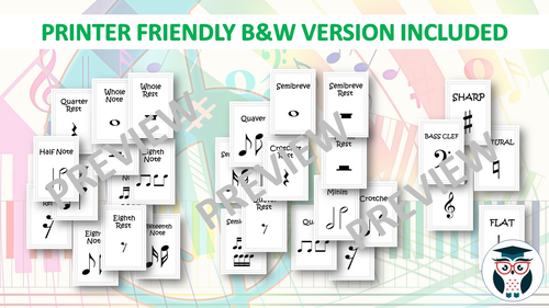 Music Notes and Rests Flashcards and Posters - Music Distance Learning ...