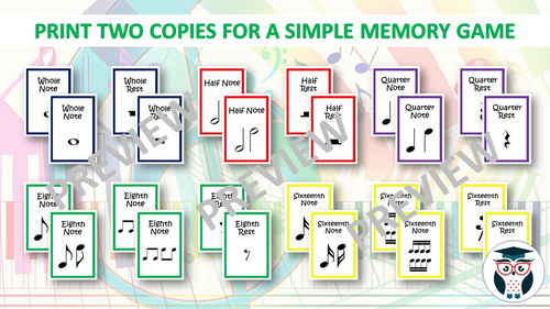 Music Notes and Rests Flashcards and Posters - Music Distance Learning ...
