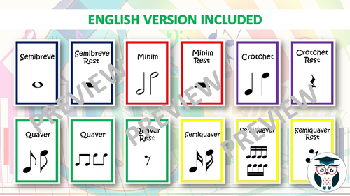 Music Notes and Rests Flashcards and Posters - Music Distance Learning ...