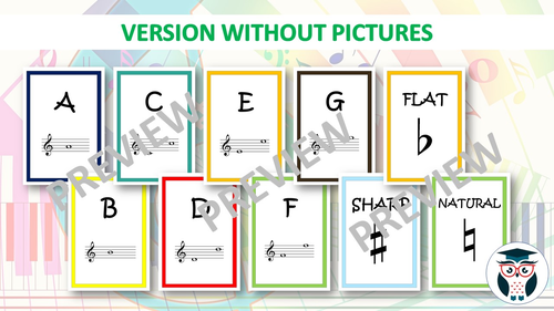 Treble Clef Note Flashcards and Posters - Music Distance Learning ...