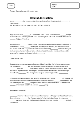 Environment | Teaching Resources