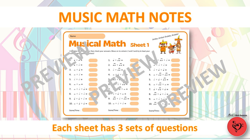 Musical Math Notes | Teaching Resources