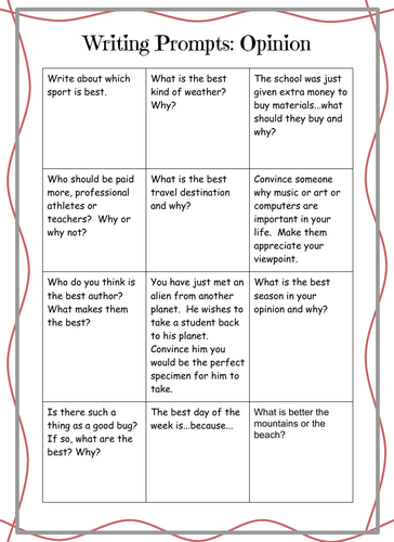 156 Writing Prompts | Teaching Resources