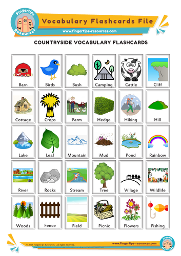 Countryside Vocabulary Flashcards | Teaching Resources