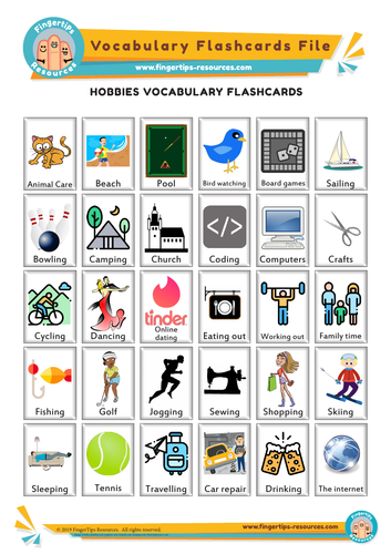 Hobbies Vocabulary Flashcards | Teaching Resources