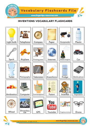 Inventions Vocabulary Flashcards | Teaching Resources