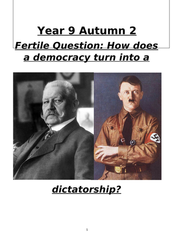 The Weimar Republic and Hitler's rise to power 1918-39 | Teaching Resources