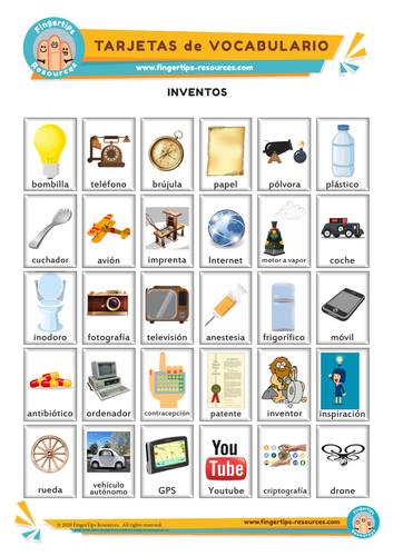 Inventos - Vocabulary Flashcards | Teaching Resources