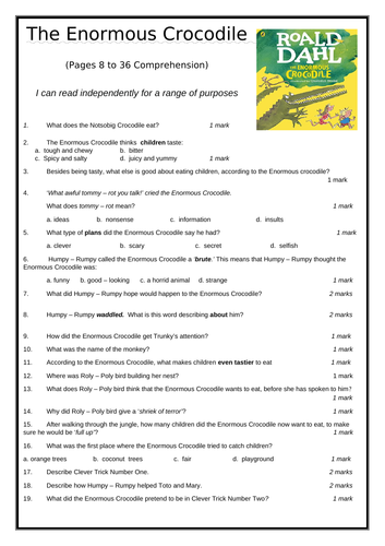 The Enormous Crocodile Home / Class Learning Literacy Pack for Years 3 ...