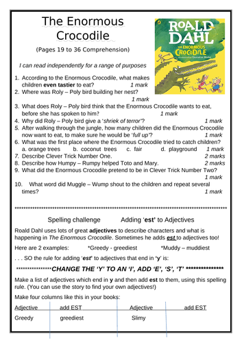 The Enormous Crocodile Home / Class Learning Literacy Pack for Years 3 ...