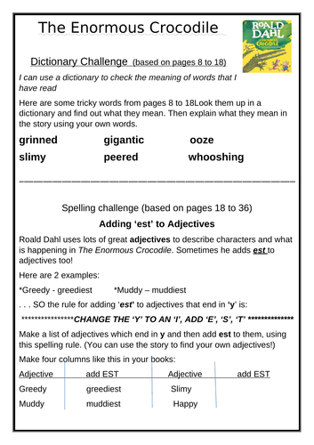 The Enormous Crocodile Home / Class Learning Literacy Pack for Years 3 ...