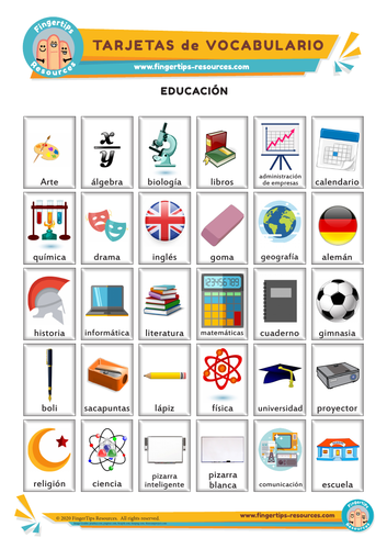50 x Spanish Vocab Flashcards Bundle | Teaching Resources