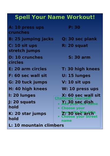 PE at Home | Teaching Resources