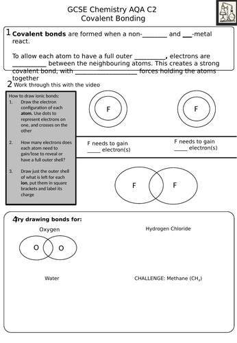 Covalent bonding - AQA Chemistry GCSE revision/worksheet | Teaching ... Covalent bonding - AQA Chemistry GCSE revision/worksheet | Teaching ...
