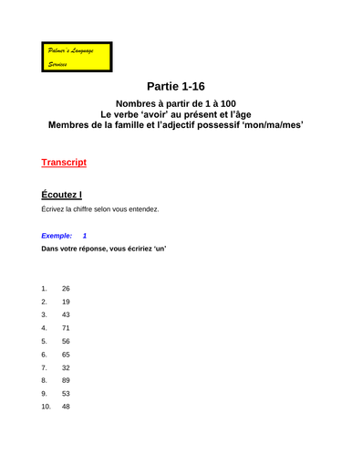 French for Adults: Beginners: Part 16: Members of the family, avoir ...