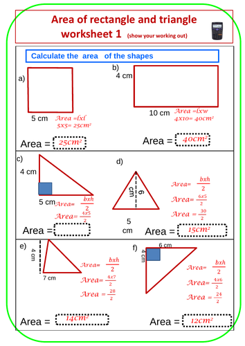 Area of rectangles, triangles and compound shapes | Teaching Resources
