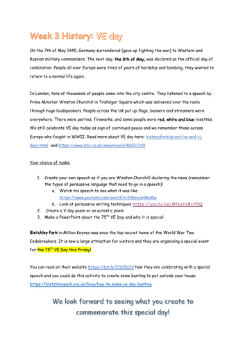VE Day activity ideas for KS2 | Teaching Resources