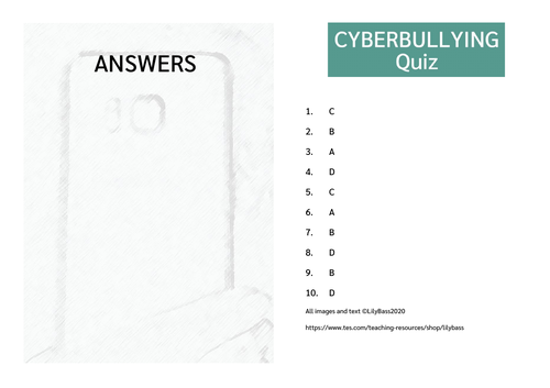 Cyberbullying Quiz (UK) | Teaching Resources