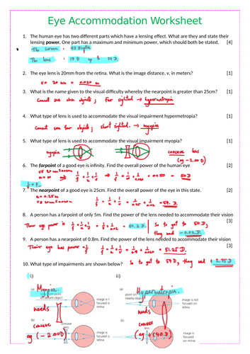 Vision Correction / Vision Accommodation - The lens maker equation: AQA ...