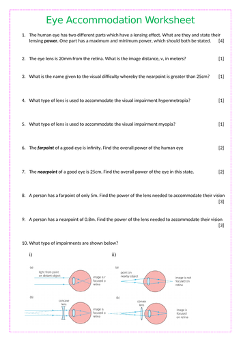 Vision Correction / Vision Accommodation - The lens maker equation: AQA ...