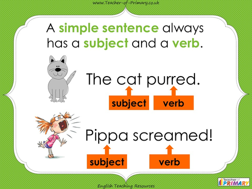 Simple Sentences - Year 3 | Teaching Resources