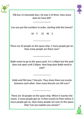 Year 1 Problem Solving Activity | Teaching Resources