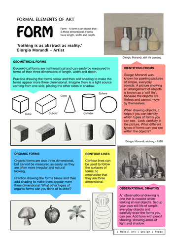 Form - Formal Elements of Art 4 | Teaching Resources