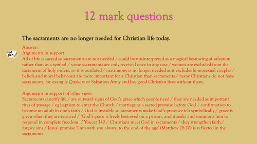 AQA RE GCSE Spec B Catholic Christianity past paper and mark scheme ...