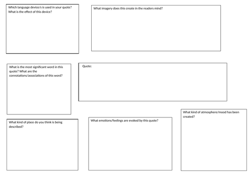 Language Analysis Mat (Differentiated) | Teaching Resources