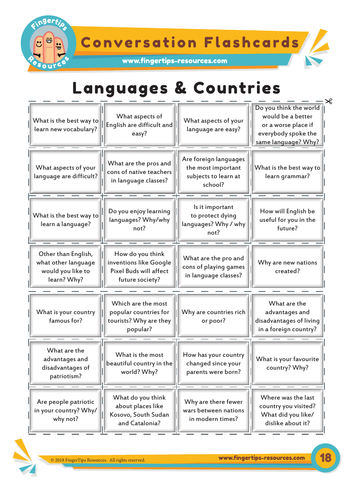 11 x ESL Conversation Flashcards Bundle (Pack 2) | Teaching Resources