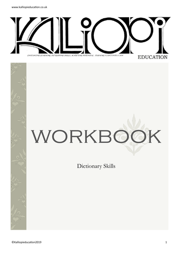 Dictionary Skills workbook | Teaching Resources