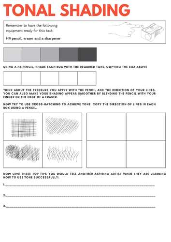 Tone & Shading practice activity | Teaching Resources