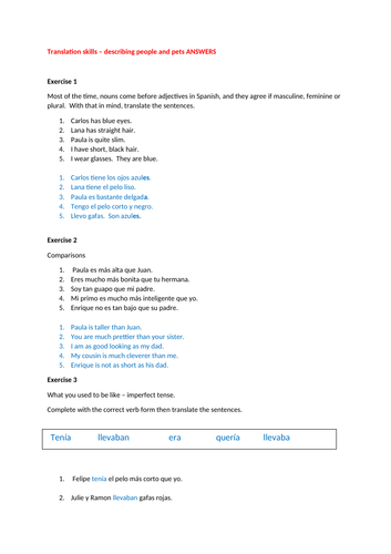 Spanish Translation skills by Topic bundle | Teaching Resources